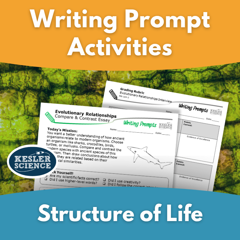 Writing Prompts - Life Science - Structure of Life – Kesler Science Store